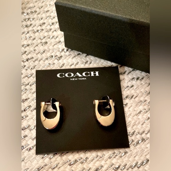 Coach | Jewelry | Nwt Beautiful Coach Signature Hoop Earrings Authentic ...